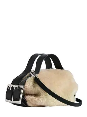 Simone Rocha Faux-fur Biker Belt Tote Bag - Neutrals