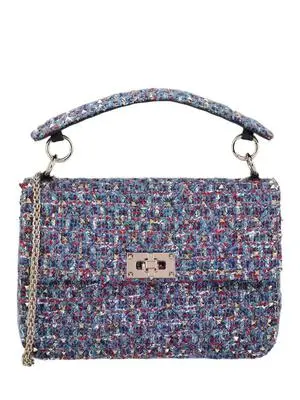 Valentino Garavani Rockstud Spike Tweed Tote Bag - Blue