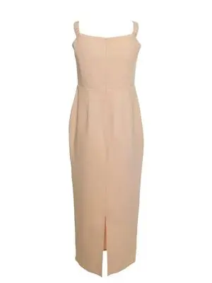 Alex Perry Stretch Crepe Midi Dress - Neutrals