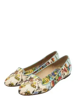 Dolce & Gabbana Brocade Graphic Print Slip-on Flats - Neutrals