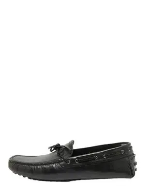 Fendi Zucca Leather Loafers - Black