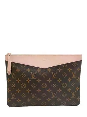 LOUIS VUITTON Monogram Canvas Daily Clutch Bag - Brown