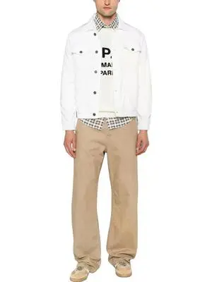 DONDUP Logo Plaque Denim Jacket - White