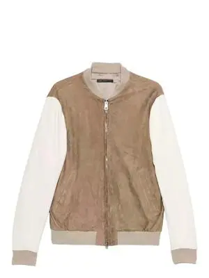 LOW BRAND Panelled Bomber Jacket - Brown