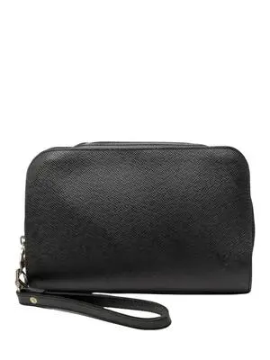 LOUIS VUITTON Taiga Leather Pochette Baikal Clutch Bag - Black
