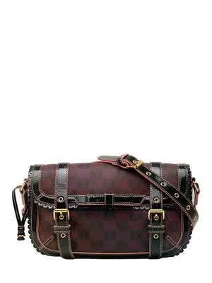 Loewe Double Buckle Flap Shoulder Bag - Red
