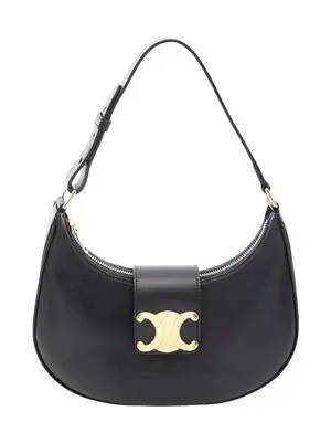 Celine Medium Calfskin Triomphe Ava Shoulder Bag - Black