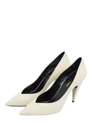 Saint Laurent Pointed Toe Stiletto Pumps - Neutrals