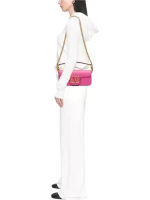 Valentino Garavani Medium Calfskin Vlogo Loco Satchel - Pink