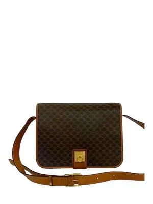 Celine Macadam Coated Canvas Crossbody Bag - Brown