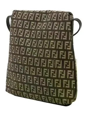 Fendi Zucchino Canvas Crossbody Bag - Brown
