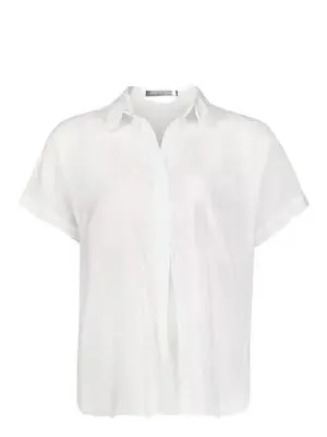 BETTY BARCLAY Short Sleeve Collared Blouse - White