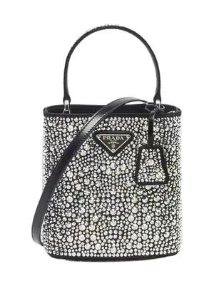 Prada Panier Crystal-embellished Handbag - Black