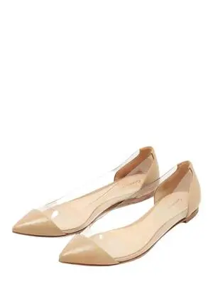 GIANVITO ROSSI Plexi Transparent Ballet Flats - White