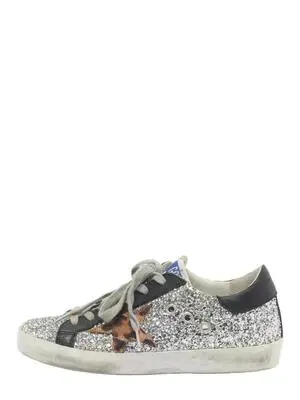 GOLDEN GOOSE Super Star Glitter Sneakers - Silver