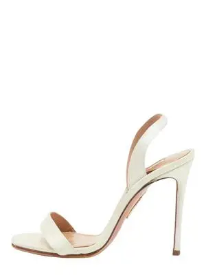 AQUAZZURA So Nude Slingback Stiletto Sandals - White