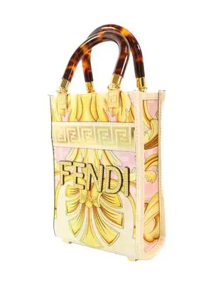 Fendi Sunshine Mini Leather Tote Bag - Neutrals