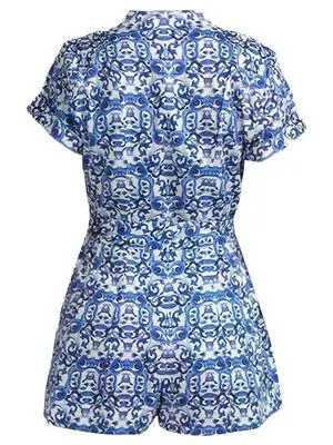 Alice + Olivia Graphic Print Playsuit - Blue
