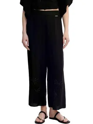 LOLA CASADEMUNT Embellished Wide-leg Trousers - Black