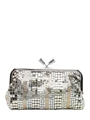 ANYA HINDMARCH Maud Sequin-embellished Frame Clutch Bag - Silver