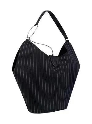 DONDUP Shoulder Bag With Pinstripe Pattern - Black