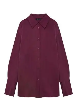 ANINE BING Bridget Silk Blend Shirt - Red