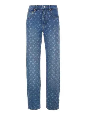 MARINE SERRE Moon Print Jeans - Blue