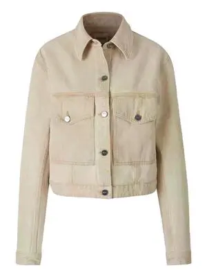 Khaite Cropped Denim Jacket - Neutrals