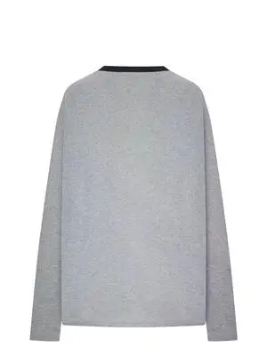 Miu Miu Long-sleeve Sweatshirt With Embroidered Logo - Grey