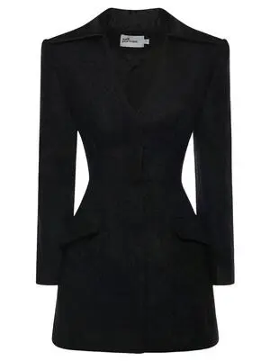SELF-PORTRAIT Collared Mini Dress - Black