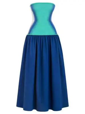 Ph5 Strapless Gathered Maxi Dress - Blue