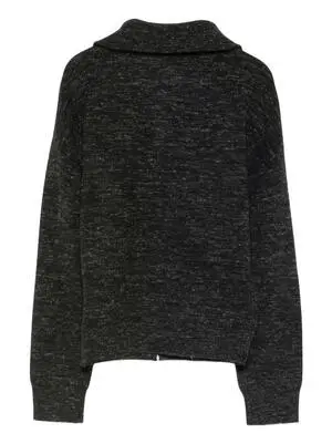 MARANT ETOILE Koxy Logo Intarsia Zip-up Sweater - Black