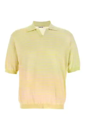 Auralee Striped Cotton T-shirt - Yellow