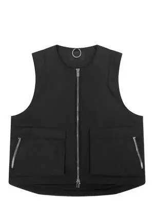 HELIOT EMIL Motility Multi-pocket Zip-up Vest - Black