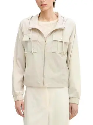 Joseph Ribkoff Hooded Zip-up Jacket With Flap Pockets - Neutrals