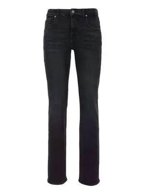 7 For All Mankind Faded Effect Straight Leg Jeans - Black