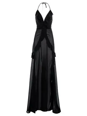 CUANNA Luna Ruffled Maxi Dress - Black