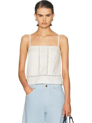 Staud Corinna Lace Detail Top - Ivory