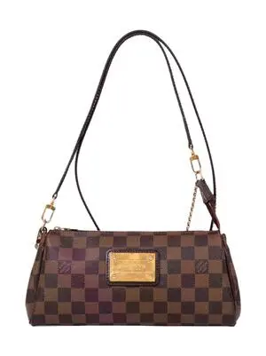 LOUIS VUITTON Eva Damier Ebène Clutch Bag - Brown