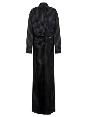 DONDUP Pinstripe Maxi Dress - Black