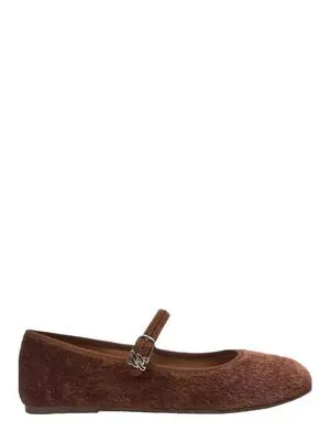 Casadei Faux-pony Ballet Flats With C-chain Detail - Brown