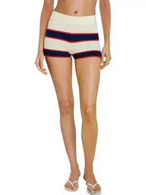 SEROYA Striped Knit Shorts - Neutrals