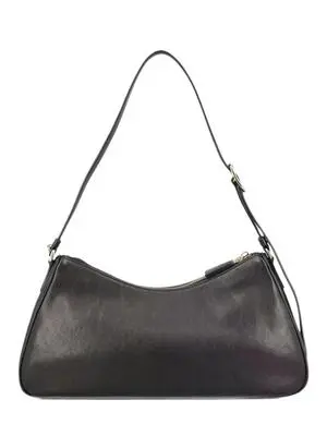 Prada Logo-plaque Leather Shoulder Bag - Black