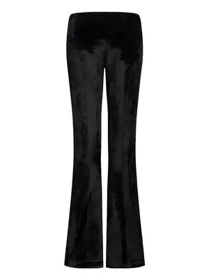 DONDUP Crushed Velvet Flared Trousers - Black
