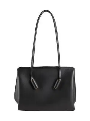 THEMOIRE Leila Shoulder Bag In Bio-based Polyurethane - Black