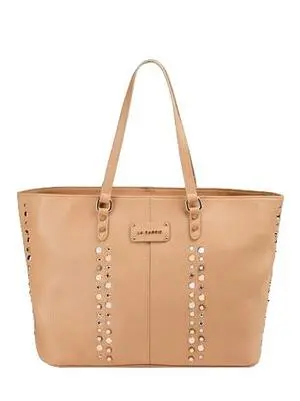 LA CARRIE Maxi Bag With Studded Embellishments - Beige
