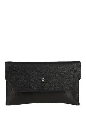 Patrizia Pepe Leather Crossbody Bag With Logo Appliqu - Black