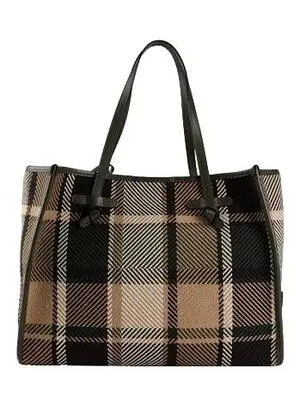 GIANNI CHIARINI Chocolate Leather And Textile Fiber Tote - Brown