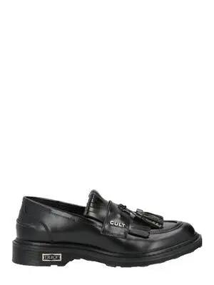 CULT Leather Tassel Loafers - Black
