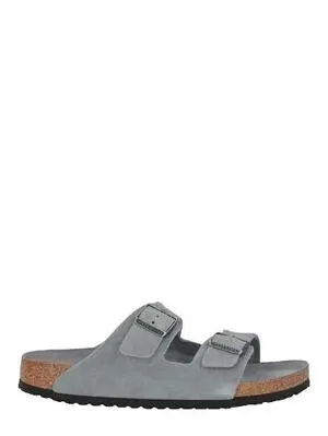 BIRKENSTOCK Suede Leather Sandals With Buckle Fastening - Grey